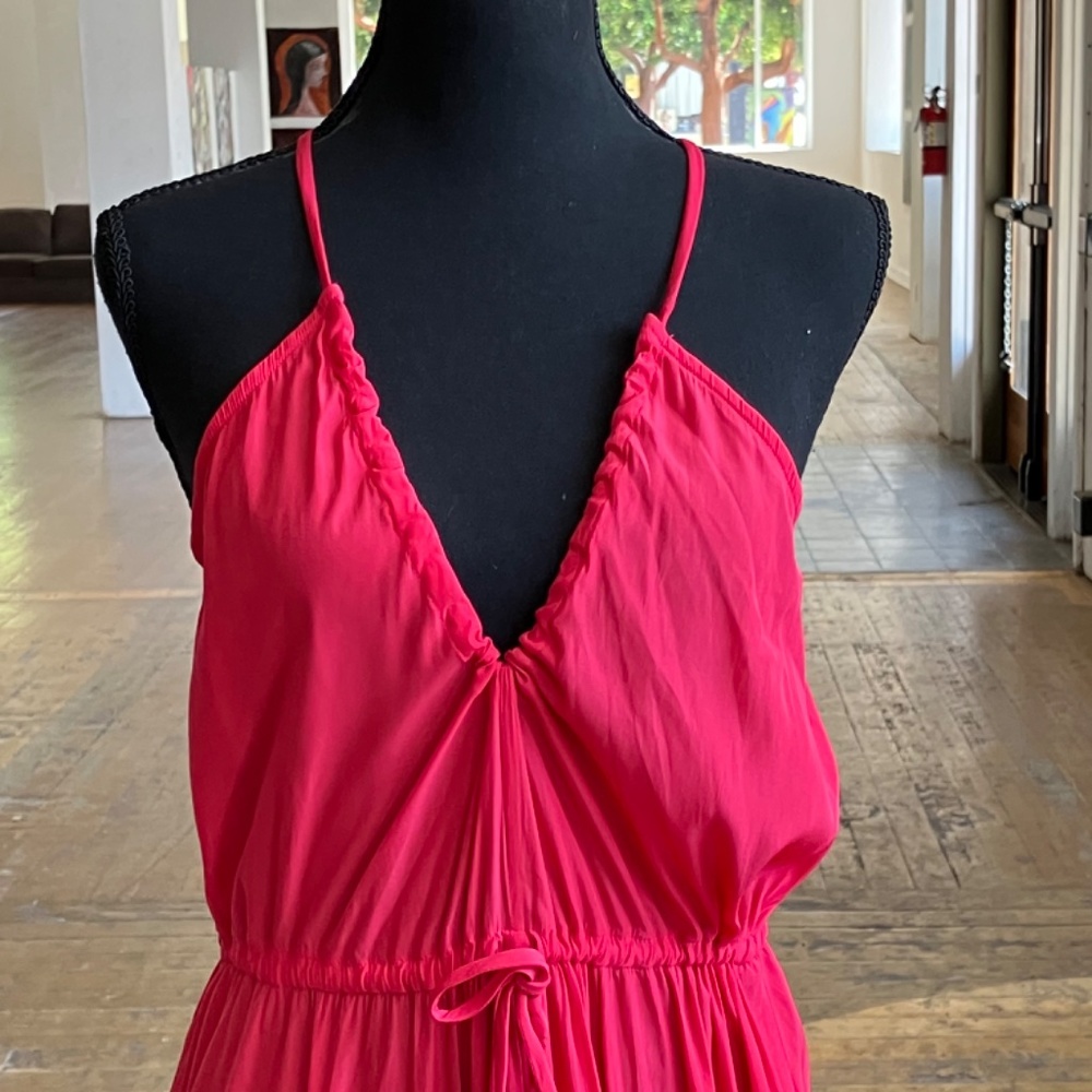 Calypso Bright, Pink 70s Inspired Maxi Dress With Poc… - Gem